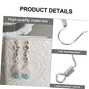 TEHAUX Earring Accessories Kit 50pcs Earring Hooks in Silver Copper Safe and Easy to Wear for DIY Jewelry