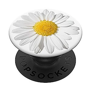 Cute White Daisy Flower Yellow So Pretty On White Background PopSockets PopGrip: Swappable Grip for Phones & Tablets