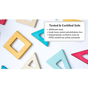 Earthtiles Wooden Magnetic Tiles by Big Future Toys - 100 Piece Set | Montessori Toys | Sensory Toys | Wooden Magnetic Blocks | STEM Building Toys | Wooden Blocks for Toddlers| Toddler Toys Age 3+