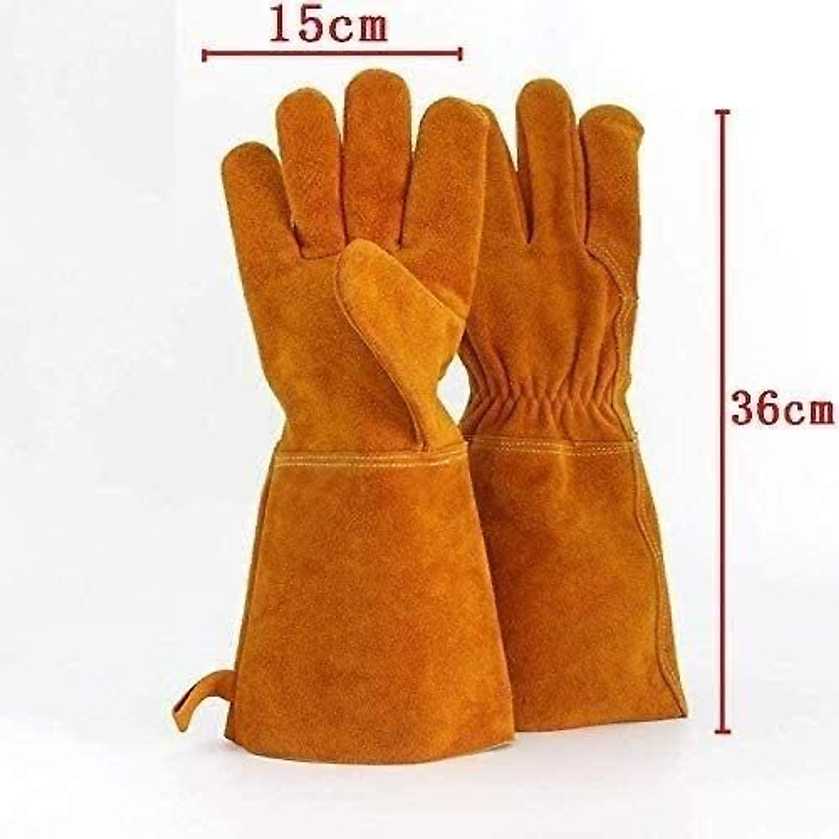 KOSECO Safety Work Gloves,Welding Gloves Heat Resistant and Fireproof Gloves Cowhide Welders Gauntlet,Leather Gloves Welder Protective Gloves