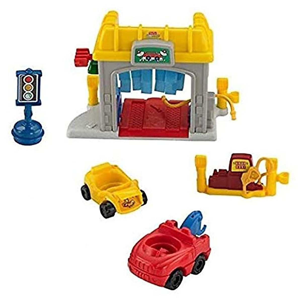 Fisher-Price Little People Road Trip Ready Garage - FWB90 ~ Includes Figures, Car wash, Tow Truck, Car, Traffic Light, and Gas Pump