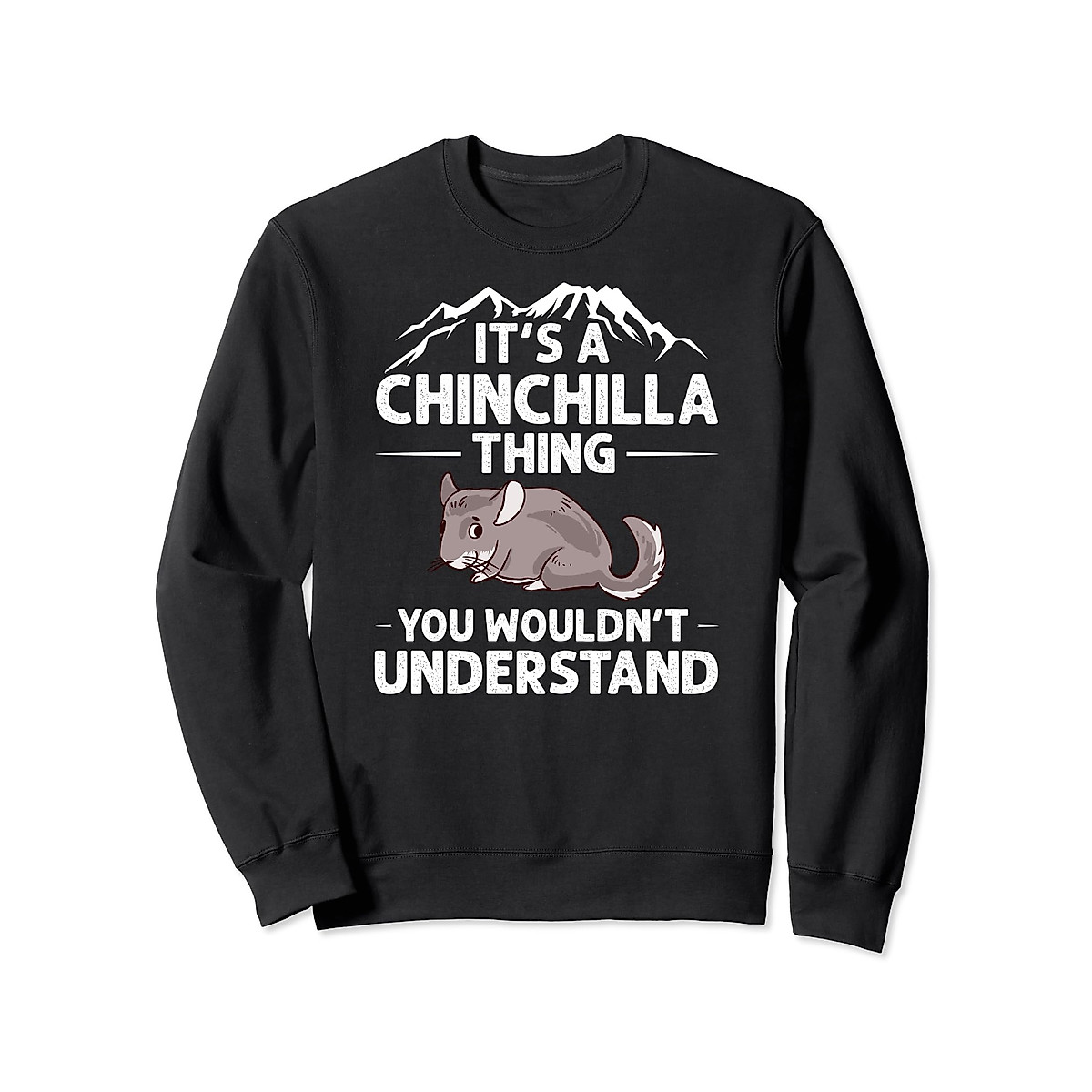 Chinchilla Animals Funny Pet Cute Rodent Cage Wheel Sweatshirt