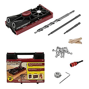 Milescraft 1325 Pocket Jig 200 - Complete Double/Twin Pocket Hole Jig Kit System. Easy to use, pocket hole drill guide, screw jig with all accessories.