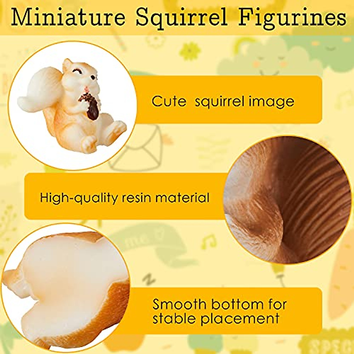 14 Pieces Miniature Squirrel Figurine Squirrel Cake Toppers Mini Fairy Figurine Squirrel Collection for Landscape Garden DIY Terrarium Cake Decoration
