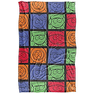 South Park Character Tiles Silky Touch Super Soft Throw Blanket 36" x 58", Multi