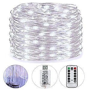 HSicily Fairy Lights Plug in, 49ft 150 LED Fairy Lights for Bedroom, Indoor String Lights with Remote, 8 Modes USB Twinkle Lights for Christmas Thanksgiving Patio Wedding Party Outdoor Decor