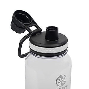 Takeya 32 oz Tritan Plastic Sport Water Bottle with Spout Lid, Premium Quality, BPA Free Food Grade Materials, Clear
