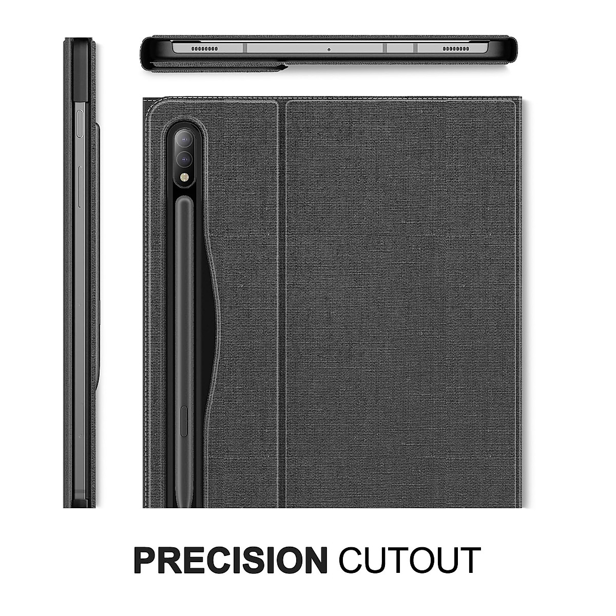 INFILAND Galaxy Tab S9 / S8/ Tab S7 Case, Multi-Angle Stand Cover Compatible with Samsung Galaxy Tab S9/ Tab S8/ Tab S7 11 Inch SM-X710/SM-X716B/SM-X718U 2023 Tablet [Auto Wake/Sleep], Dark Gray