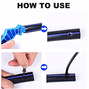 2-in-One Drip Irrigation Tubing Hole Punch & Fitting Insertion Tool, Irrigation Tools for Easier 1/4" Inch Fitting & Emitter Insertion (Blue)