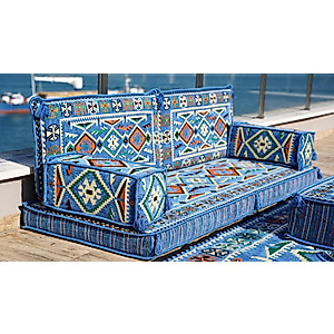 Oriental Floor Couch, Custom Sofa Cover, Arabic Furniture, Arabic Majlis, Arabic Jalsah, Loveseat, Medtitation Yoga Sofas, Sleeper Sofa, Outdoor Sofa (Sofa Full Set, 4'' Thickness (10 cm))