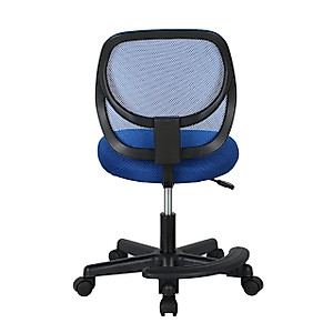 Amazon Basics Kids Adjustable Mesh Low-Back Swivel Study Desk Chair with Footrest, Blue