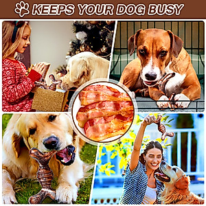 TonyEst Dog Toys, 4-Pack Indestructible Dog Chew Toys for Aggressive Chewers, Nylon Durable Dog Toys for Medium Large Dogs Breed, Bacon Flavored Tough Dog Bones Chew Toys for Super Chewer