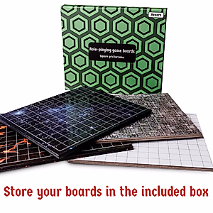 Hexers Role-Playing Game Board Mat, Square Grid Terrains, 8 Different terrains, Compatible with Dungeons and Dragons DND Pathfinder RPG, 27 on 23 inches, 1 inch Squares, Foldable & Dry Erase