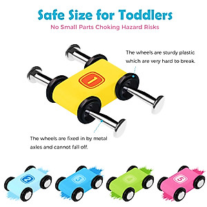 Belleur Montessori Toy for 1-3 Years Old Boys and Girls, Kid Wooden Race Track Car, Toddler Ramp Racer Set with 5 Mini Cars & 5 Ramps, Perfect for Babies' Birthday Gifts, Visit Gifts