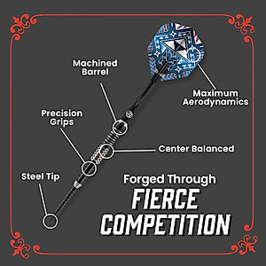 Shot Darts Steel Tip, Tribal Weapon Koa (23g/ 24g), 90% Tungsten Barrels, Center Balanced with Precision Grips, Handcrafted Professional Dart Set and Flights Made in New Zealand, Metal Tip Bar Darts