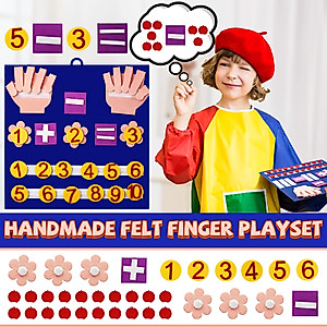 2 Handmade Felt Finger Toy Set Felt Math Toys Number Learning Counting Finger Boards Kindergarten Math Games Early Learning Toys Addition Subtraction Kindergarten Math Toy