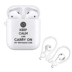 Jaustee Supernatural AirPods Case,Protective Cover Skin White Premium Hard Shell Airpod Accessories Compatible with Apple AirPods 2 1 (White1)