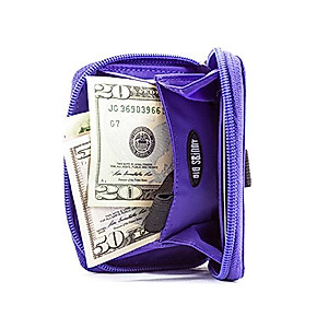 Big Skinny Women's Lynx Zippered Slim Wallet, Holds Up to 30 Cards, Purple