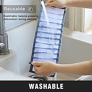 TECHMILLY Clothes Drawer Organizer for Jeans, 5 & 7 Grids Closet Pants Organizers, Wardrobe Storage Baskets for Jeans, Shirts, Sweaters