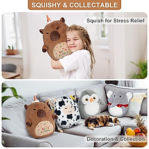 SuzziPals 17" Happy Birthday Capybara Plush Pillows, Squish Capybara Stuffed Animals, Stuffed Capybara Birthday Gifts for Girls & Boys, Capybara Plushies Couch Pillows for Decor, Cute Capybara Gifts