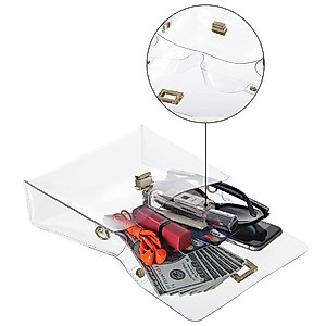 AOCINA Clear Crossbody Purse Bag, PGA Stadium Aprroved Clear Handbags for Work, Concerts, Sports Events(clear-horizontal)