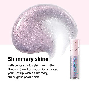 UNICORN GLOW Luminous Lip Gloss #4 Aurora - Shimmery Glitter Moisturizing Lip Gloss with Shimmery Finish - Lightweight, Sheer, and Hydrating[0.18 oz. / 5 g]