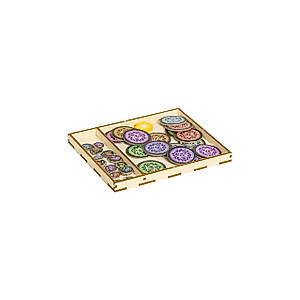 The Broken Token Game Organizer Compatible with Gloomhaven - Wooden Game Organizing Box with Multiple Trays and Dividers