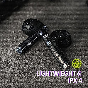 Gravastar Wireless Earbuds Sirius P5,Bluetooth in-Ear Headphones 40H Playback with Stereo Sound,4 RGB Lights,ENC for Clear Call,Bluetooth 5.2,IPX4,Support Multipoint Connection(Defense Armor)