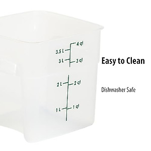 Cambro Food Storage Containers with Lids (BPA-Free) - 4 QT (Quart) Square Food Storage Container with Lid (2 Pack)