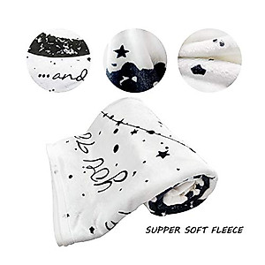 Baby Monthly Milestone Blanket Moon - Neutral Personalized Month Blanket for Boy Girl Newborn Soft Plush Fleece Photography Background Bonus Felt Milestone Number Set Large