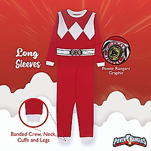 Power Rangers Boys’ Red Ranger 2-Piece Snug-Fit Cotton Pajamas Set, RED POWER, 4