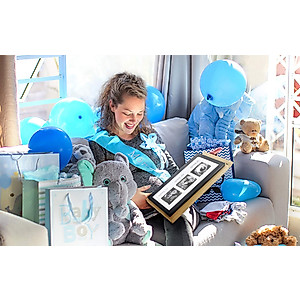 IHEIPYE Triple Sonogram Pregnancy Frame – Baby Ultrasound Picture Frame with Story for Expecting Parents, Baby Shower Frame, Baby Grow Through All Three Trimesters Frame, Nursery Decor, Black