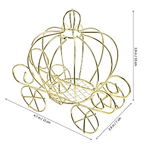 SEWACC Pumpkin Carriage Metal Candy Box Decorative Princess Carriage Candy Cart Candy Container Tabletop Decoration for Halloween Wedding Party