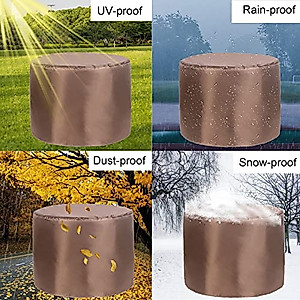 HUHJYUGE Garden Furniture Covers Round 47x30in, Patio Furniture Covers Waterproof, Outdoor Dining Table Cover Oval Rain-Snow Proof, Sofa Covers for Deck, Lawn and Backyard