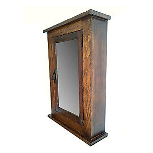 Dijkoo ZyduzscAT NUOTIRUIS Primitive Mission Medicine Cabinet/Surface Mount/Distressed Medium Finish/Solid Wood & Handmade C