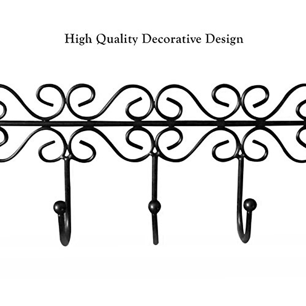 HUJI Sturdy Over The Door 5 Hooks Clothes Hanger for Coats Hats Belts Organization Storage for Office or Home (1 Pack, Over The Door Hanger)