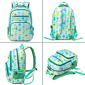 BLUEFAIRY Pinapple Girls Backpack for Kids Bookbag Teens Girls Elementary School Bags Lightweight Waterproof Bag for Child