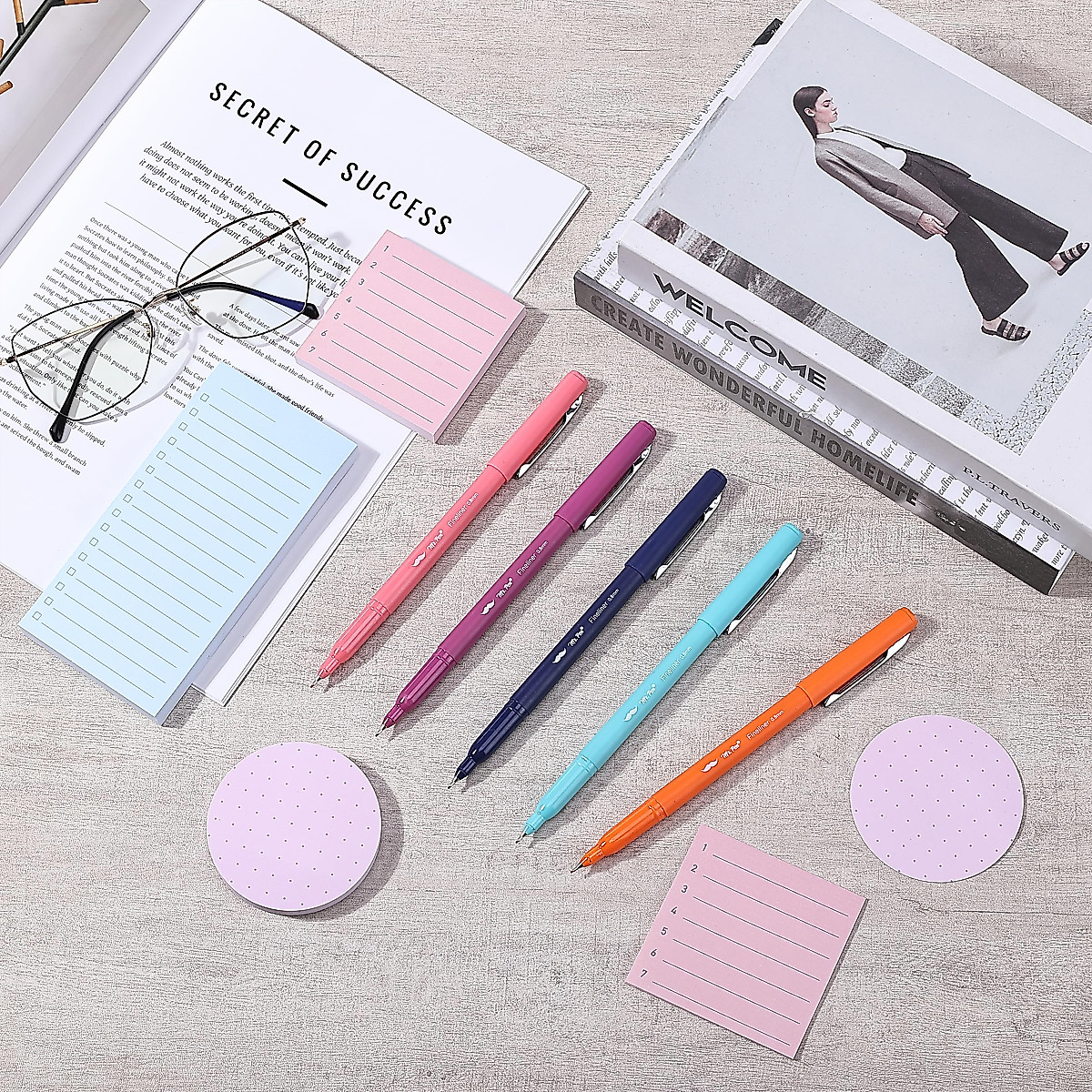 Mr. Pen Sticky Note Gift Box - 305 Pcs, Pastel Colors - Round, Square & Mini List Sticky Notes