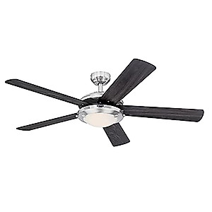 Westinghouse 7305400 Comet LED Ceiling Fan, 52 Inch, Brushed Nickel, Frosted Glass