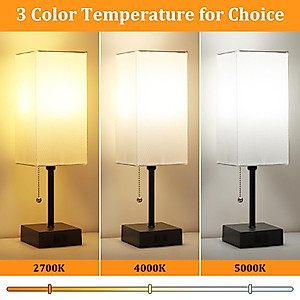 Dott Arts Table Lamp for Bedroom Set of 2,Minimalist Bedside Lamps with AC Outlets，Night Light 2700K 4000k 5000K Small Nightstand Lamps for Living Room Kids Room Office(Bulbs Included)