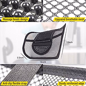 Teraves Lumbar Support for Office Chair, Car Seat or Home Chair, Double Breathable Mesh Back Support Cushion for Driving Comfort and Posture Support