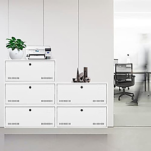 Petonline Lateral File Cabinet 2 Drawer Metal Lateral Filing Cabinet with Smart Lock, Wide Filing Organization Storage Cabinets, Home Office Furniture for Letter/Legal/F4/A4 Size Files