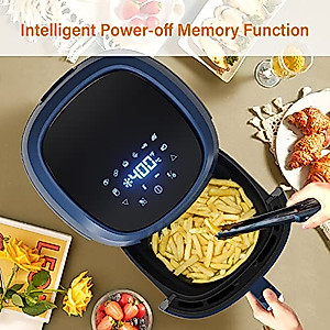 VILIWIN 4.5 QT, Digital Cooker 8 Preset Menus 1400W Hot air fryer 90% Oilless Navy Blue