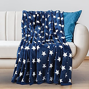 Yoofoss Fleece Throw Blanket Plush Flannel Velvet Bed Blankets and Throws for Sofa Couch (86x94In, Blue)