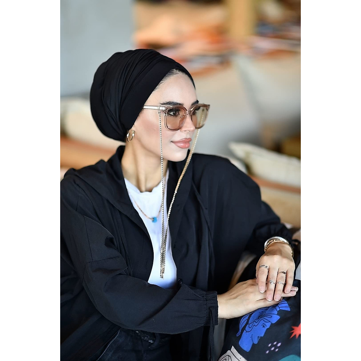 para life Dubai Turban-Turbans For Women-Hijab For Women|Hair Wraps-Head Wraps For Women|Hijab Undercap-Caps-Instant Hijab (Dubai Turban, Black)