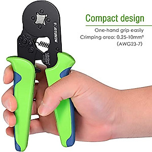 Ferrule Crimping Tool - FORTUNEW® Self-adjustable Wire Crimping Tool Kit AWG 23-7（0.25-10 mm²） with 1200 terminals crimping tool set