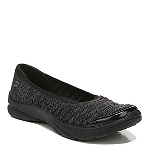 BZees Women's Legato Slip-On Flat Ballet, Black, 8