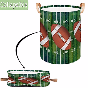 Large Laundry Hamper American Football Field Sport,Collapsible Laundry Basket,Dirty Cloth Hamper,Storage Basket Bin for Blankets Dirty Cloth Toy in Laundry Room Living Room Bedroom Colleage Dorm