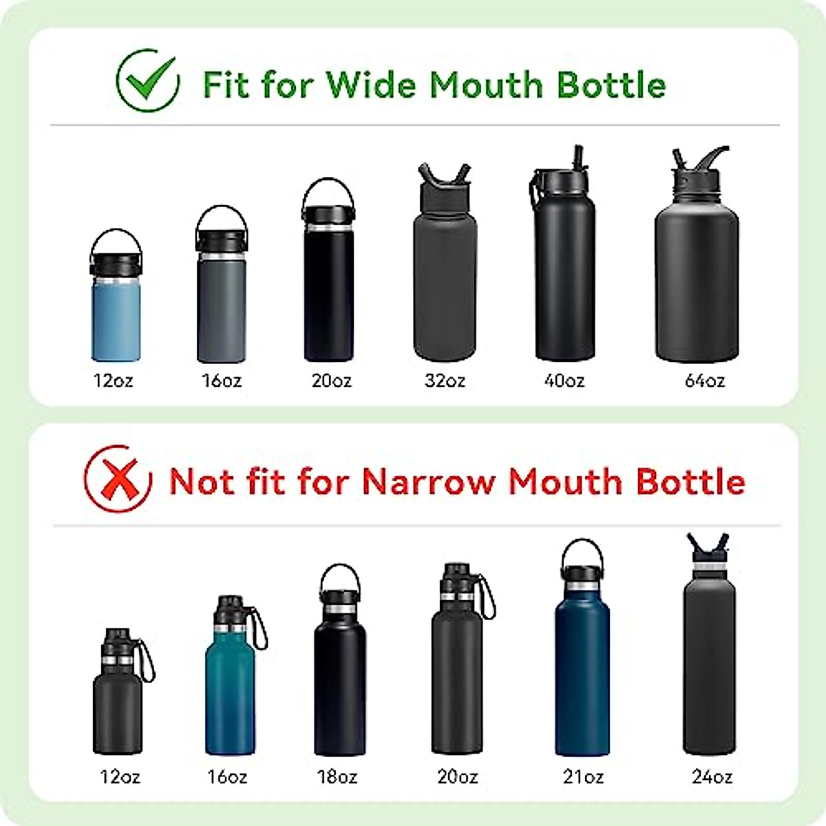 Prurex Straw lid for Hydro Flask 12-64 oz Wide Mouth,Replacement Lid with Straw for Hydroflask/Thermoflas/Iron Flask/Takeya/Simple modern 2.28"Wide Mouth Bottles（1 pack)