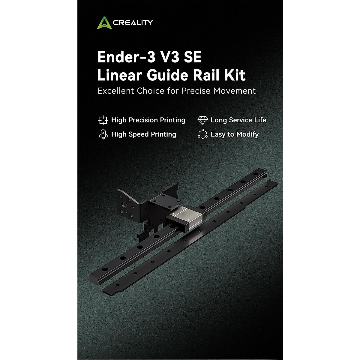 Creality Upgraded Ender-3 V3 SE Linear Rail Guide Kit, Linear Guideway - High Precision, High Speed Printing, and Long Service Life - Easy to Modify, Compatible with Ender-3 V3 SE